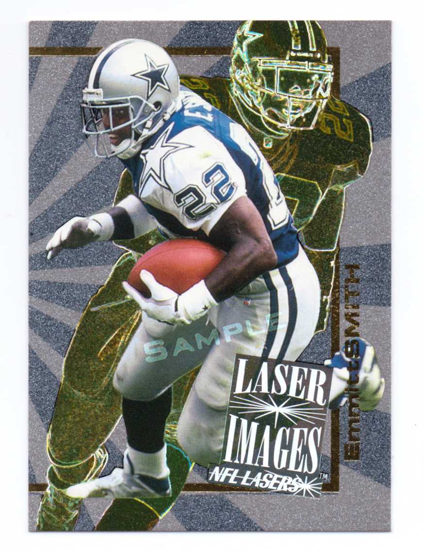 1996 SCOREBOARD NFL LASER IMAGES EMMITT SMITH COWBOYS PROMO CARD | eBay