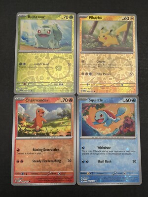Pokémon 151 Costco Cosmo Holo Promo Set Pikachu, Squirtle, Charmander ...