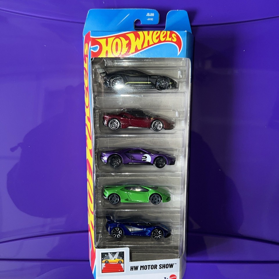 2025 Hot Wheels HW Motor Show 5-Pack Ferrari Aston Ford Lamborghini ...