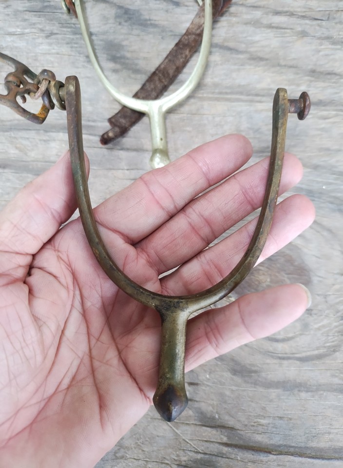 ANTIQUE US MILITARY MARKED U.S. AB AUGUST BUERMANN CAVALRY SPURS STRAPS ...