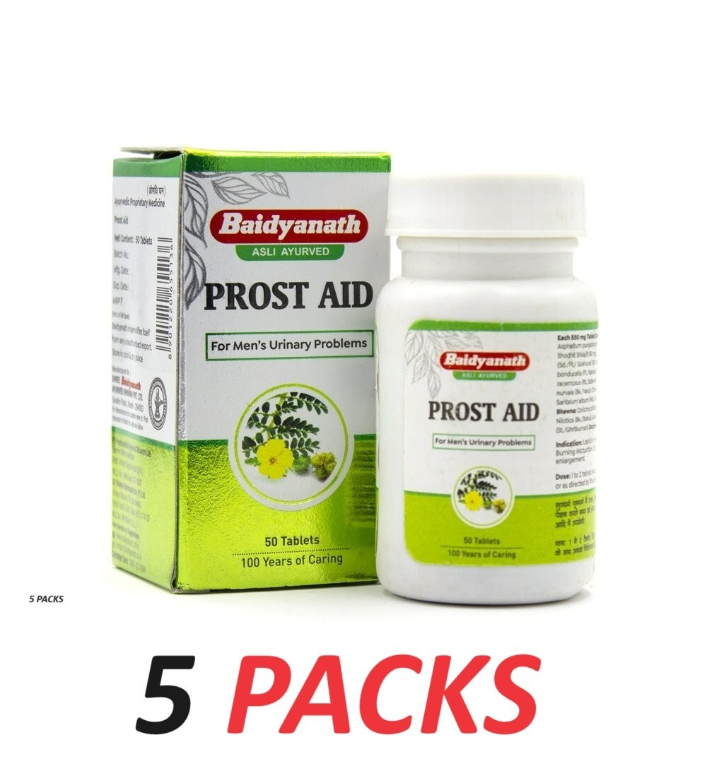 5 X Baidyanath Prostaid 50 Tabs For Enlarged Prostate Relief FREE ...