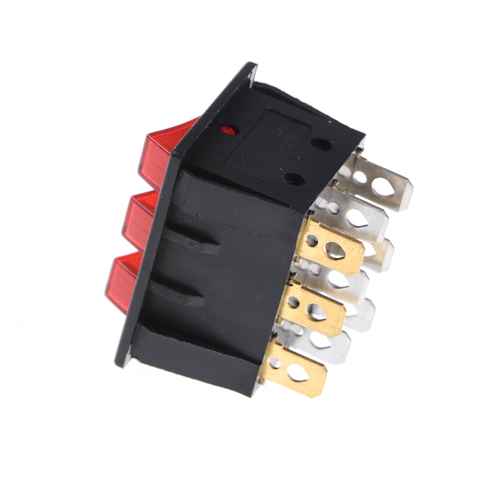 KCD3 34*40 Big Rocker Switches With Red Light Three-Way Switch 9 Pin 2 ...