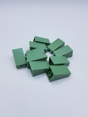 LEGO LOT 10 X ROOF TILE 2X2X3 73° SAND GREEN REF 98560 / 6134275 *NEUF ...