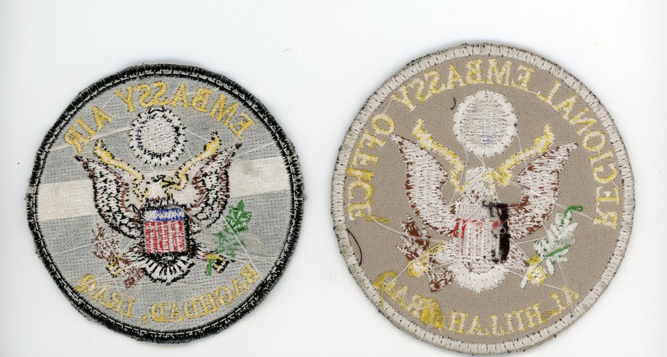 Two US Embassy Iraq Theater made Patches Al Hillah Regional Office ...