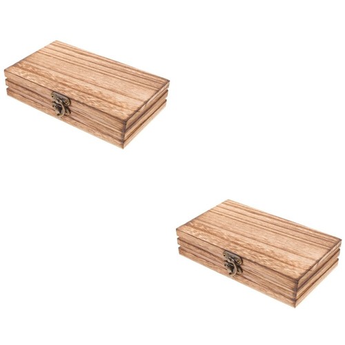 2 Count Boite De Rangement Bois Enfant Bébé Boîtes Avec Couvercles | eBay