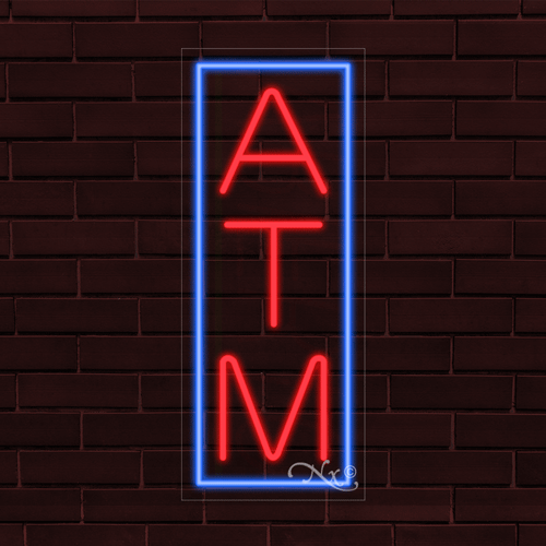 NEW "ATM" w/BORDER VERTICAL 30x12x1 INCH LED FLEX WINDOW/WALL INDOOR ...