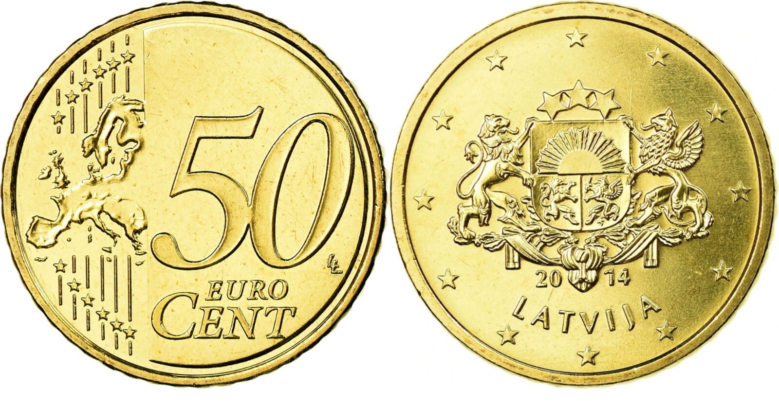 50 Euro Cent Latvia 2014 * Unc | eBay
