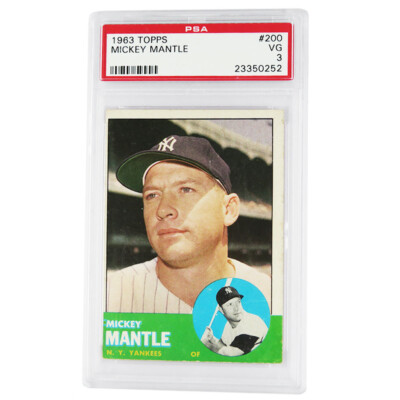 1963 Topps Mickey Mantle #200 PSA 3 VG | eBay