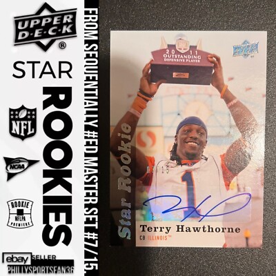 2013 Upper Deck Football Star Rookies Auto Terry Hawthorne #70 7/15 SSP ...