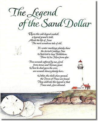 Lighthouse Legend of The Sand Dollar Poem PRINT 8" x 10" ready to be ...