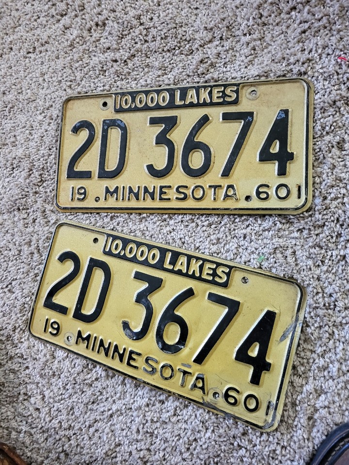Antique Minnesota License Plate Set | eBay