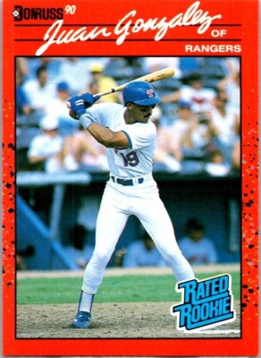 1990 Donruss - Rated Rookie #33 Juan González RC Rookie Card Texas ...