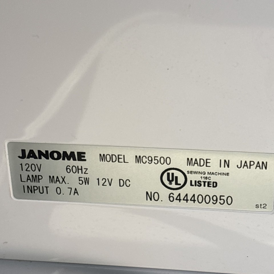 Janome Memory Craft 9500 Computerized Embroidery Sewing Machine MC9500 ...