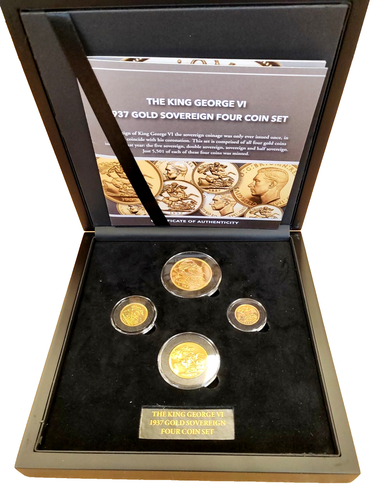 1937 Gold Sovereign Proof Four Coin Set, King George VI - 5, Double ...
