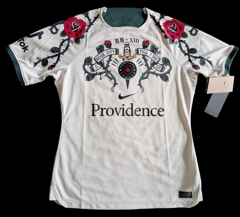 Nike Portland Thorns Away Jersey Tattoo Art Small NWT DR3999-073 Slim ...