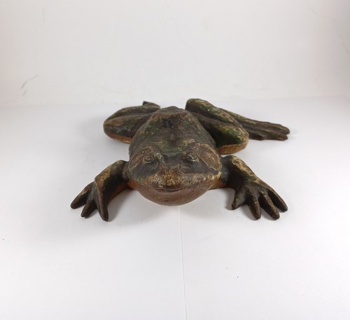 Antique Painted Cast Iron Frog Door Stop, Garden Statue, Paperweight | eBay