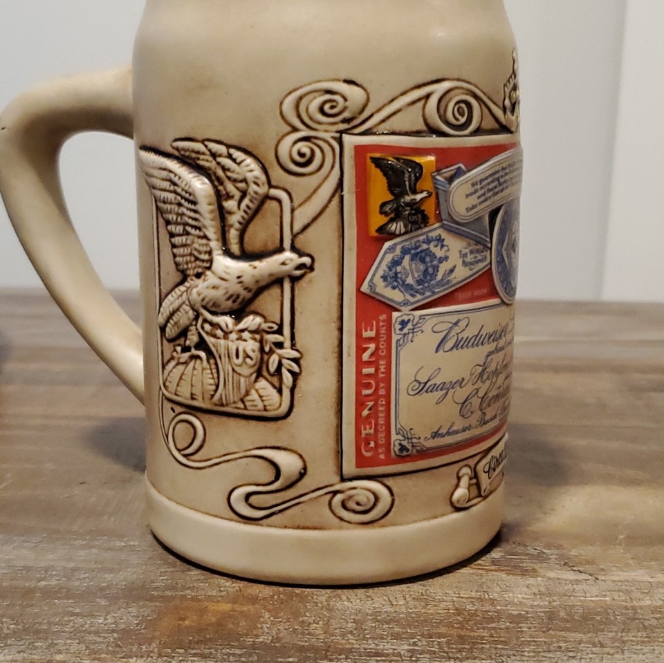 Budweiser Lot of 3 Beer Steins Antique Label Clydesdales Holiday | eBay