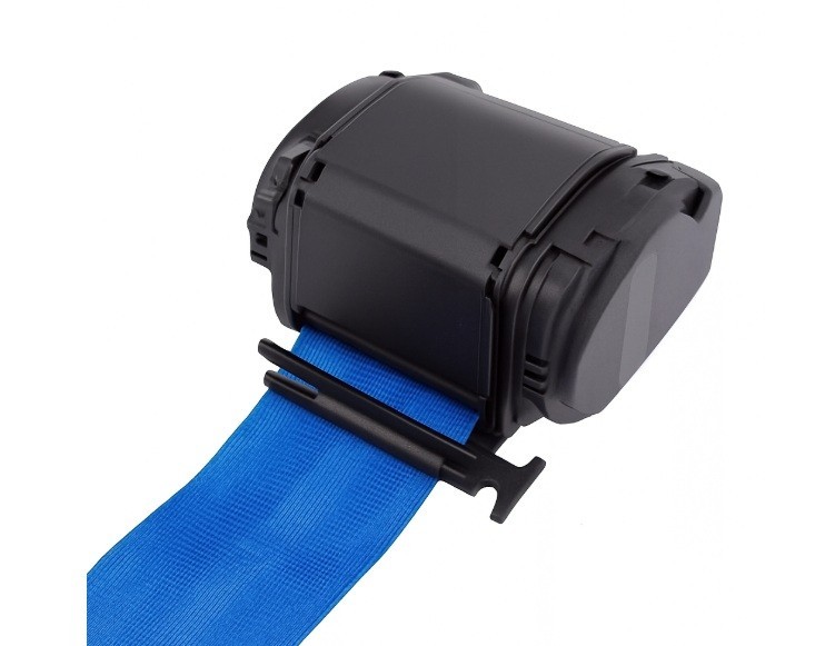 2 Retractable 3 Point Safety Blue Seat Belt Straps Vehicle Adjustable ...