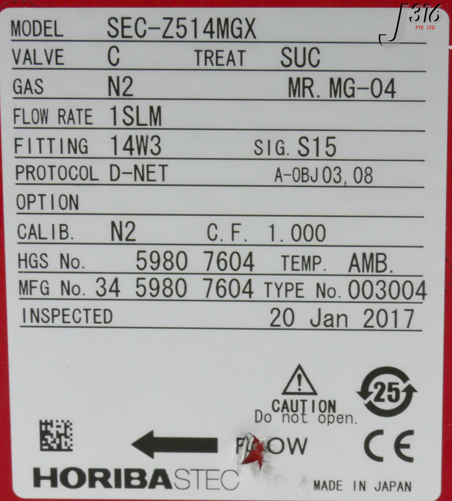 6793 HORIBASTEC MFC, SURFACE MOUNT DIGI MASS FLOW DEVICE SEC-Z514MGX | eBay