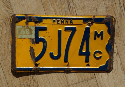 1968 Pennsylvania MOTORCYCLE License Plate | eBay