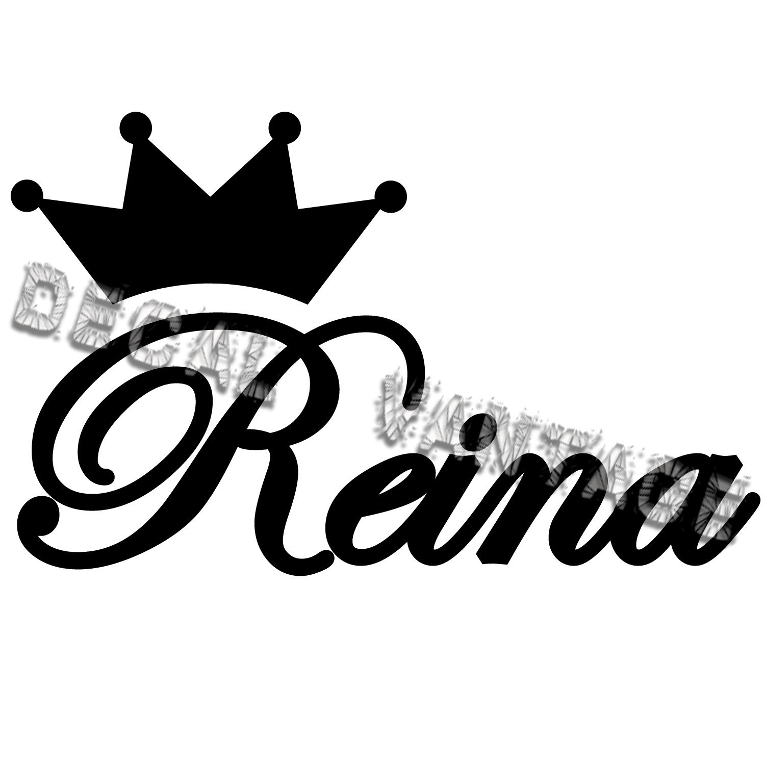 Reina Text Style C Crown Queen Vinyl Sticker Decal JDM Drift - Choose ...