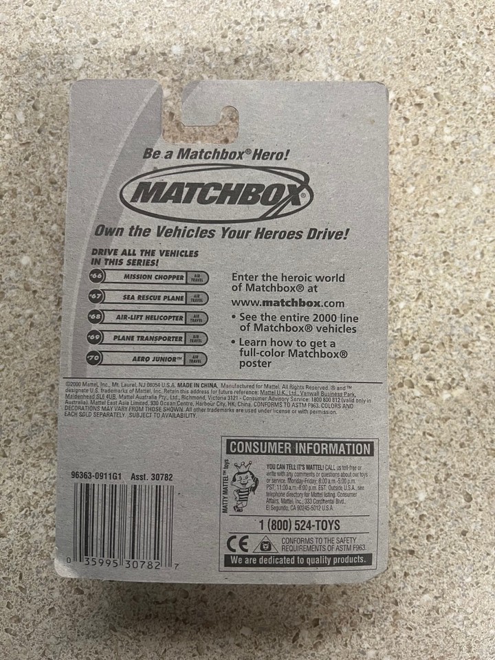 Matchbox Air Travel Series #68 Air-Lift Helicopter Red & Gray Diecast ...