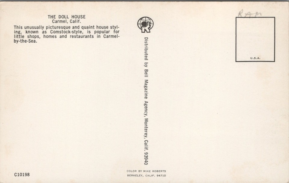 The Doll House Carmel California Comstock Style Vintage Postcard ...