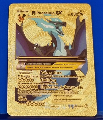 Carta Tarjeta Pokemon Español Pirosaurio EX 159/300 Color Oro Dorado | eBay