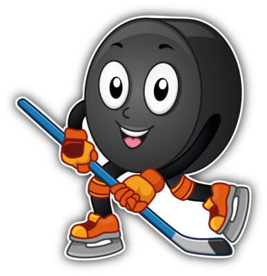 Ice Hockey Puck Smiley Car Bumper Sticker Decal - "SIZES" | eBay