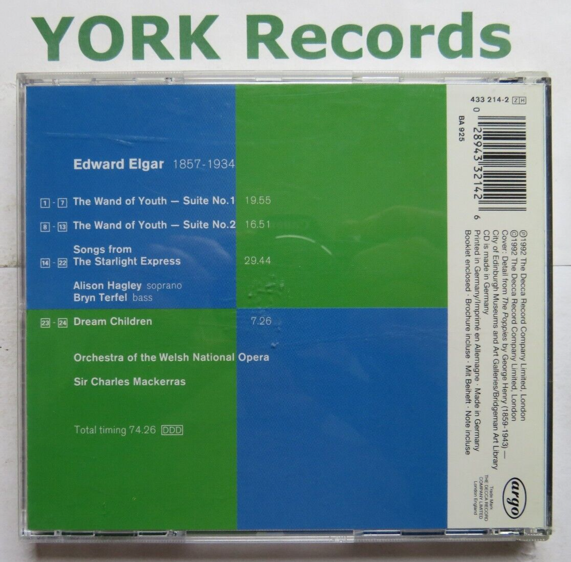 ELGAR - Starlight Express etc MACKERRAS Welsh National Opera Orch - Ex ...