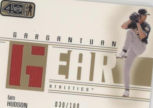 2002 Upper Deck 40 Man - Gargantuan Gear Tim Hudson #G-TH Gold /100 ...