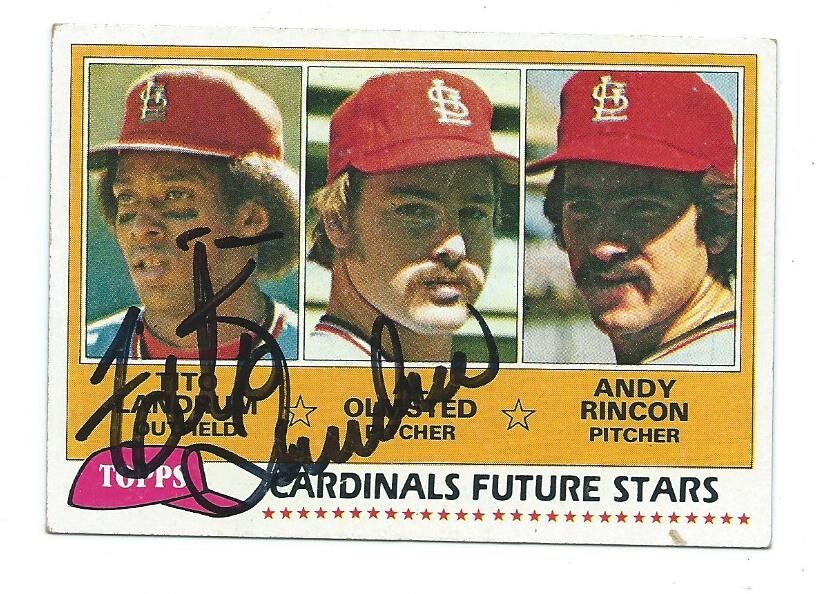 Tito Landrum/Al Olmsted Rookie Hand Signed autograph on a 1981 Topps ...