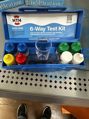 HTH Pool Care 6-Way Test Kit for Swimming Pools, 100 Tests, 1 Lb, New ...