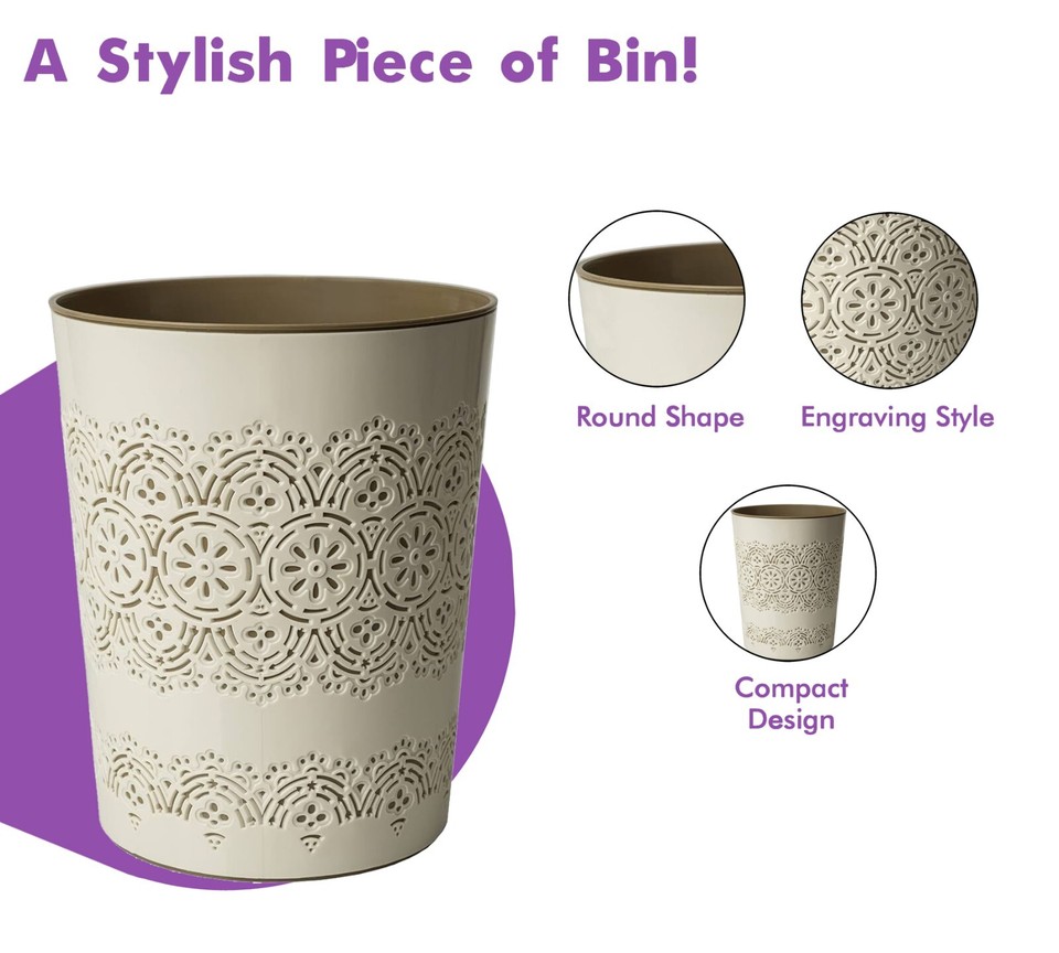 9 L NINE LITRE FLORA WASTE RUBBISH PAPER BIN OFFICE KITCHEN HOME ...