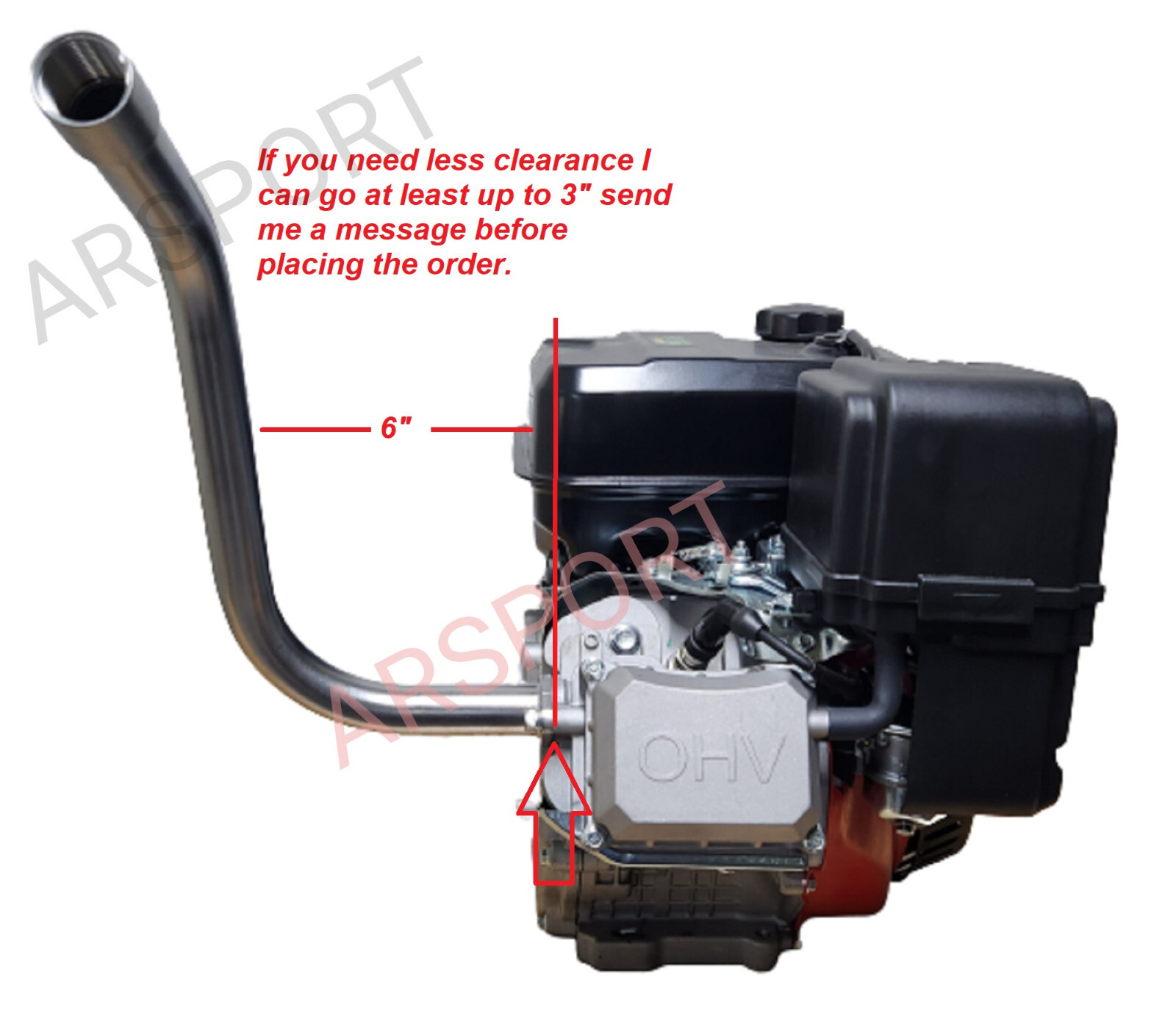 Exhaust Header pipe for: Predator Max 459cc, Duromax XP16HPE & XP18HPE ...