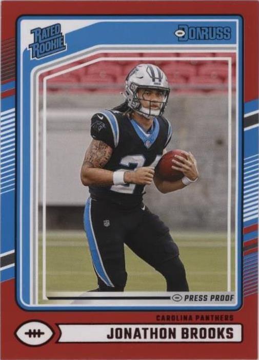 2024 Panini Donruss - Rated Rookie Jonathon Brooks #354 Press Proof Red ...
