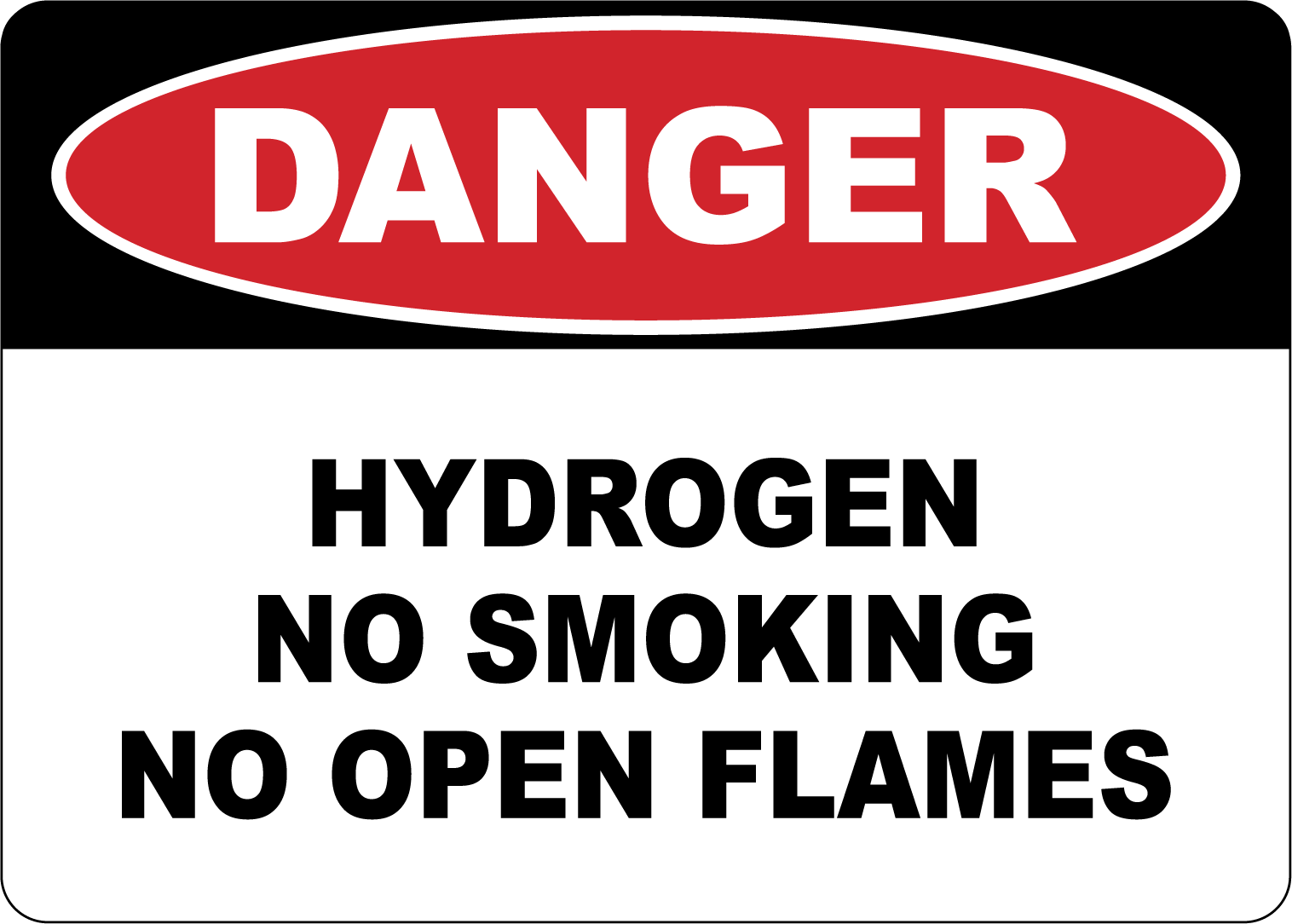 OSHA DANGER: HYDROGEN NO SMOKING NO OPEN FLAMES| Laminated Vinyl Decal ...