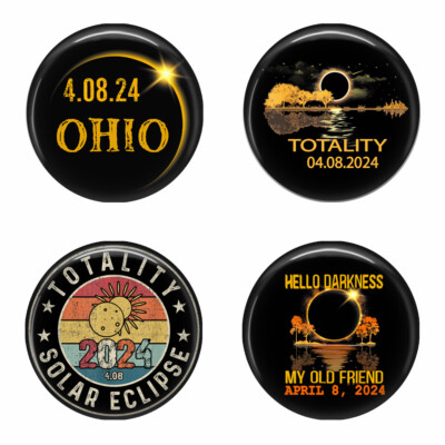 SET OF 4 PERSONALIZED Eclipse Magnets 4.8.2024 Custom YOUR STATE ...