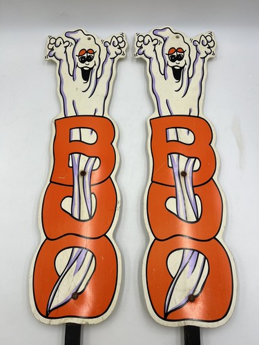 Pair of Vintage Halloween Ghost Boo Signs/Yard Decorations | eBay