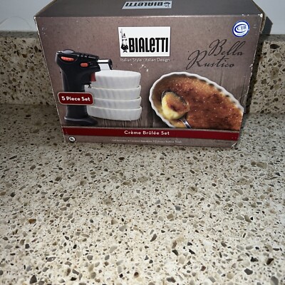 Bialetti Bella Rustico Creme Brulee Ceramic Ramekins Culinary Torch Set ...