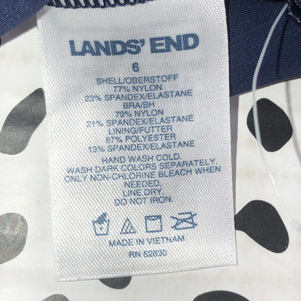 Lands End Navy Blue Square Neck Underwire Tankini SWIM TOP Reg. 6 ...