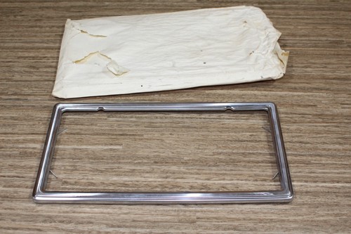NOS GM 63-82 Corvette License Plate Frame / Bezel - Clip-On Stainless ...