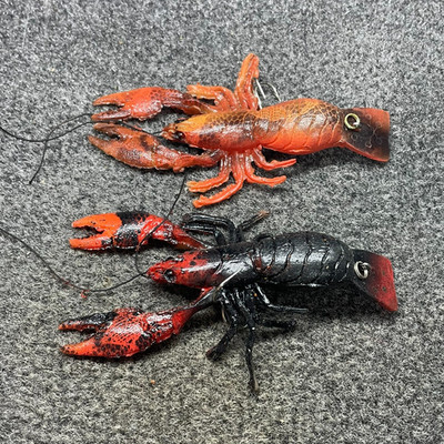 Lot of 2 Unknown Soft Plastic Rubber Crawfish Crankbaits | eBay