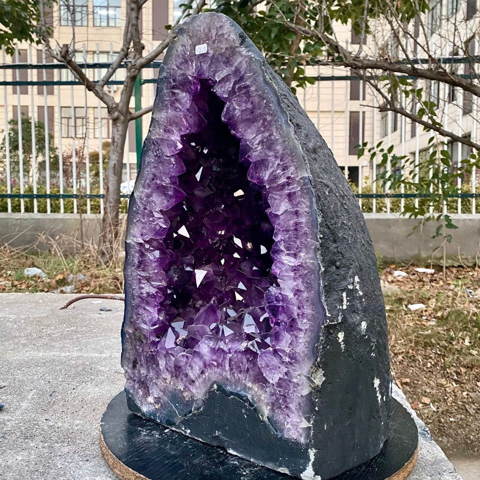 92.6LB Natural Amethyst Geode Quartz Crystal Cluster Cathedral Energy ...