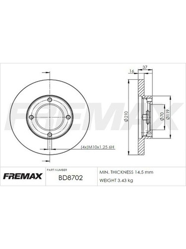 Fremax Brake Disc Front Pair (BD-8702) | eBay