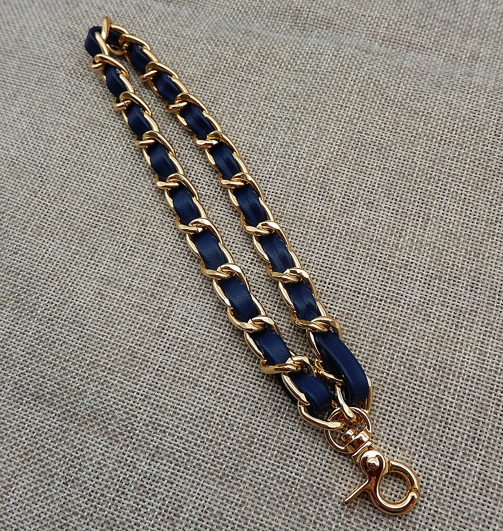 Leather Metal Chain Handbag Wallet Handle Purse Strap Wristlet for ...
