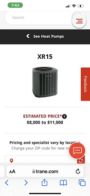 Trane XR 15 Heat Pump 5 Ton | eBay