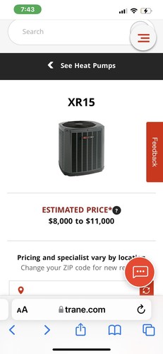 Trane XR 15 Heat Pump 5 Ton | eBay