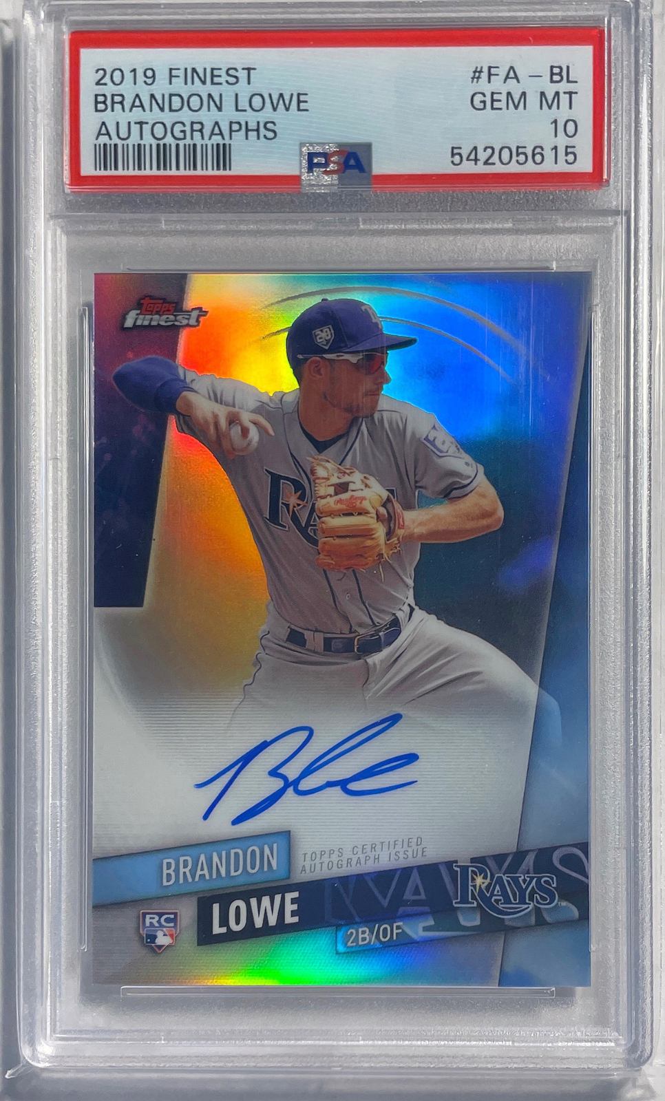 BRANDON LOWE 2019 FINEST ON CARD AUTO ROOKIE RC #FA-BL PSA 10 GEM MINT ...