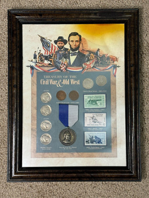 Vintage Treasury of the Civil War & Old West Framed Coins Stamps ...